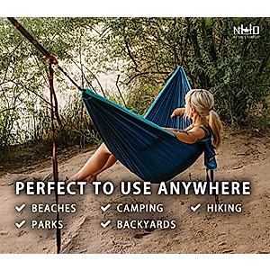 Hammock Straps for Trees with 2 Carabiners - 10 FT Tree Swing Strap - 700+ LBS Heavy Duty 32 Loops & No Stretch Camping Hammock Tree Straps - 20 FT Combined Tree Swing Hanging Kit - Natures Hangout