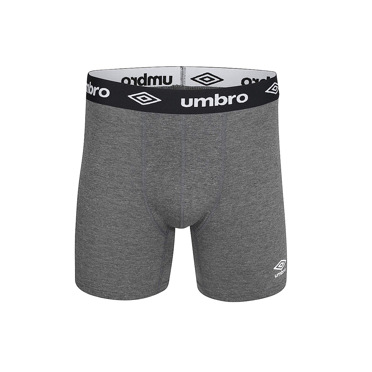 Umbro Men's Standard Cotton Boxer Briefs, Red/Light Grey/Black, X-Large