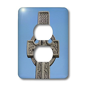 3dRose lsp_82802_6 Scotland, Edinburgh, Stone Celtic Cross Eu36 Cmi0157 Cindy Miller Hopkins 2 Plug Outlet Cover