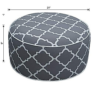 Kozyard Inflatable Stool Ottoman Used for Indoor or Outdoor, Kids or Adults, Camping or Home (Gray Pattern)
