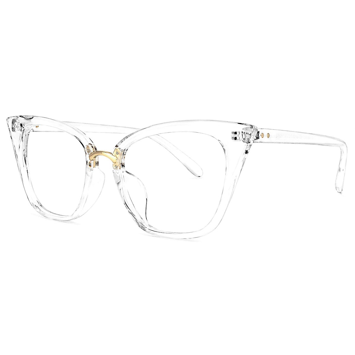 Zeelool Cat Eye Glasses Frame for Women Clear Lens Chandrika ZOP01899-02 Crystal
