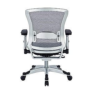Space Seating 317 Series Executive Light Air Grid Office Chair with Breathable Mesh Back, Lumbar Support, 2-to-1 Synchro Tilt Control and Adjustable Tension, Platinum Finish