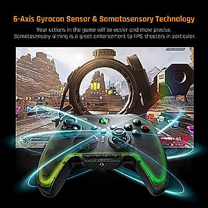 BIGBIG WON Wireless Switch Controllers for Nintendo Switch/PC Windows/Android/IOS, Bluetooth Wired PC Game Controller With 6-Axis Gyro/Vibration/Turbo/NFC/Wake-Up, Gaming Controller with Charging Dock