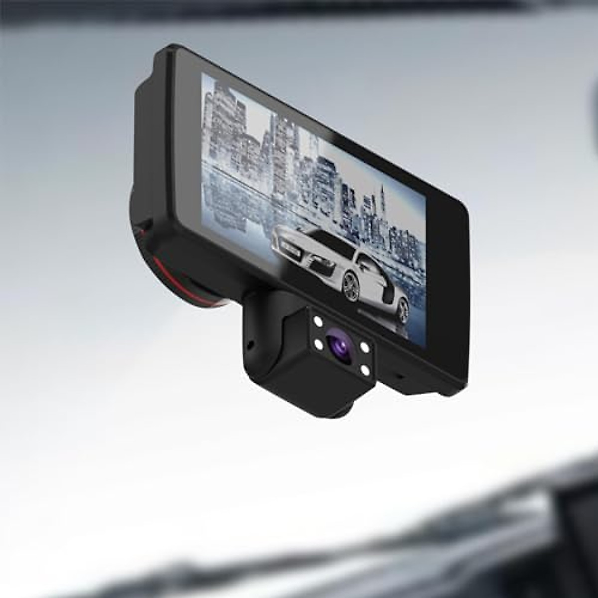 Dual HD Cameras for Car - Capture Front and Interior Views, High Definition Dual-Camera Dash Cam - Record Inside and Outside Your Car, Car Dash Cam with Dual Cameras, HD Recording, Front and Interior