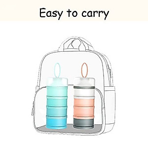 BJLIIO 4-Piece Twist Lock Snack Storage Container, Non-Spil Portable and Stackable Storage Travel Container for Protein Powder Formula Nuts and Fruit, BPA Free Durable Plastic Snack Containers