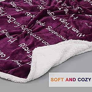 LONGTM Healing Positive Blanket, Gift for People Need Hug Strength Company - Purple 50 x 60 Inch