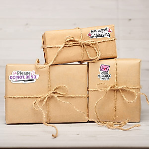 Wailozco Please Do Not Bend Stickers,Thank You Stickers,Handmade Stickers,Small Shop Stickers,Envelopes Stickers for Small Business, Online Retailers,Handmade Goods,500 Labels Per Roll