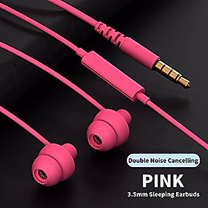 MAXROCK (TM Super Mini Total Soft Silicon Earbuds Headphones with Mic Music Sleep Choice for Cellphones Ipad Tablet Mp3 Laptop and Most 3.5mm Audio Player (Pink)