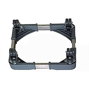 Universal Movable Adjustable Mobile Base for freezer washer dryer pedestal stand, with 8 Locking Swivel Wheels Anti vibration Mute Cart outdoor Roller Dolly Trolley for Washing Machine Stand Base