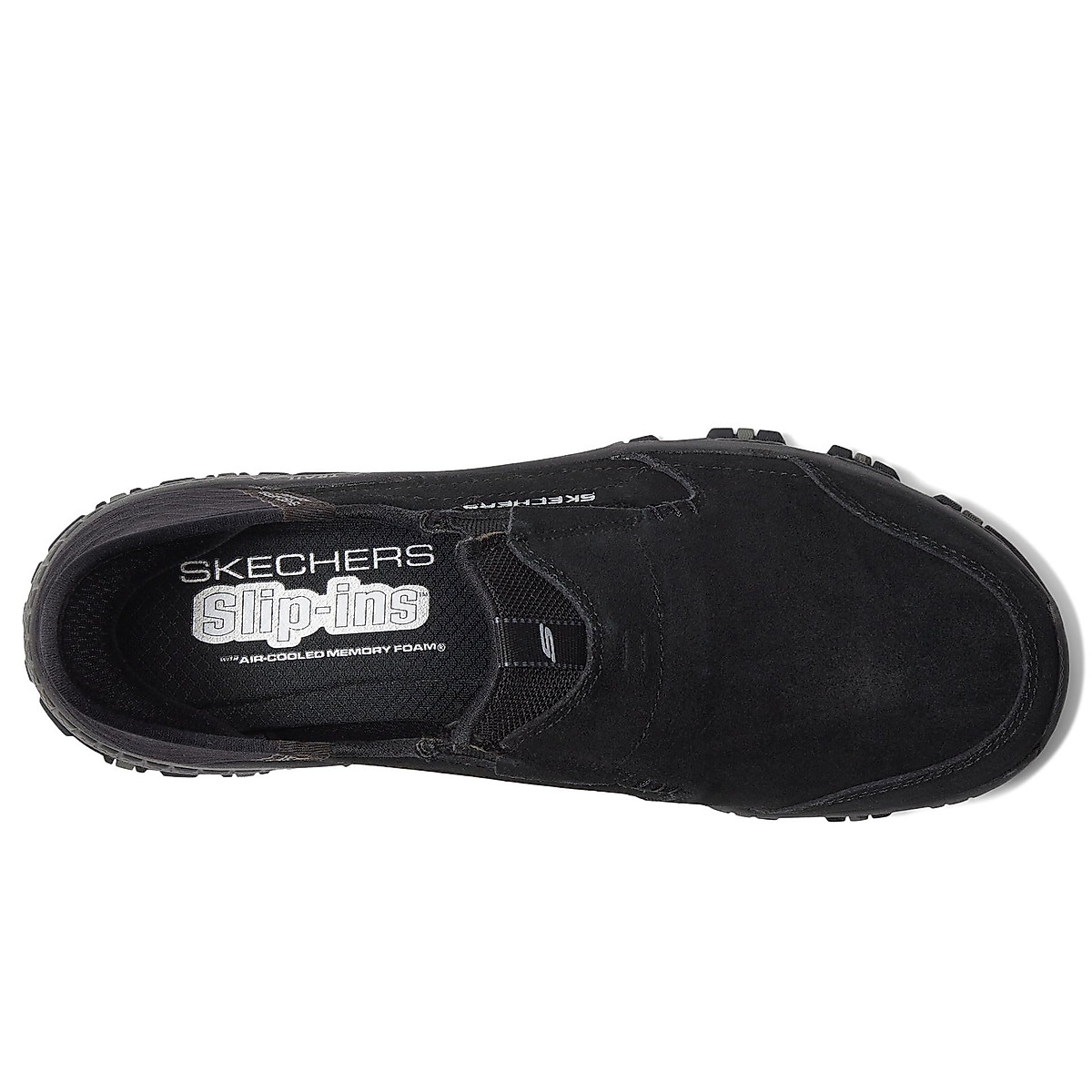Skechers Women's Hillcrest Sunapee, Black Suede Lycra Trim, 5