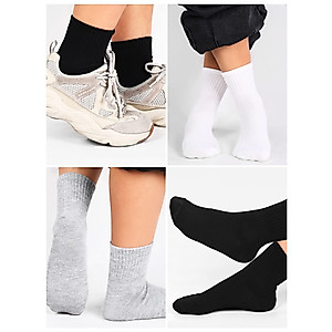 Tarpop 100 Pairs Mens Socks Bulk Moisture Wicking Socks Casual Sports Ankle Socks Bulk for Homeless Unisex Adult Men Women (Black, White, Gray)