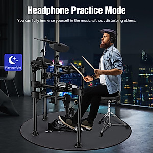 Asmuse Electronic Drum Set Kit for Adults Beginners with 8 inch Mesh Snare Electric Drum Set with Rim Shot and Cymbal Choke Function,USB MIDI Supported,2 Pairs of Drum Sticks &Headphone Set Included