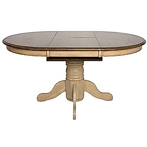 Sunset Trading Brook Dining Table, Distressed Two Tone Light Creamy Wheat with Warm Pecan Brown 42 in x 60 in x 30 in