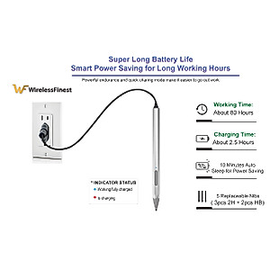 4096 Pressure Stylus Pen for Microsoft Surface Pro 9/8/7/6/5/4/3/X Surface Laptop Book Studio Surface 3/Go3/Go2/Go Pen Protocol, Magnetic Hold, Erase Copy Paste+Tilt&Palm Rejection Function (Silver)