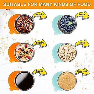 Salad Dressing Container To Go, DIGHEIGG Leakproof Sauce Cups Lunch Box Containers Stainless Steel Condiment Containers with Lids Bento Box Accessories for Snacks, Nuts, 1.6 oz, 2 Pack