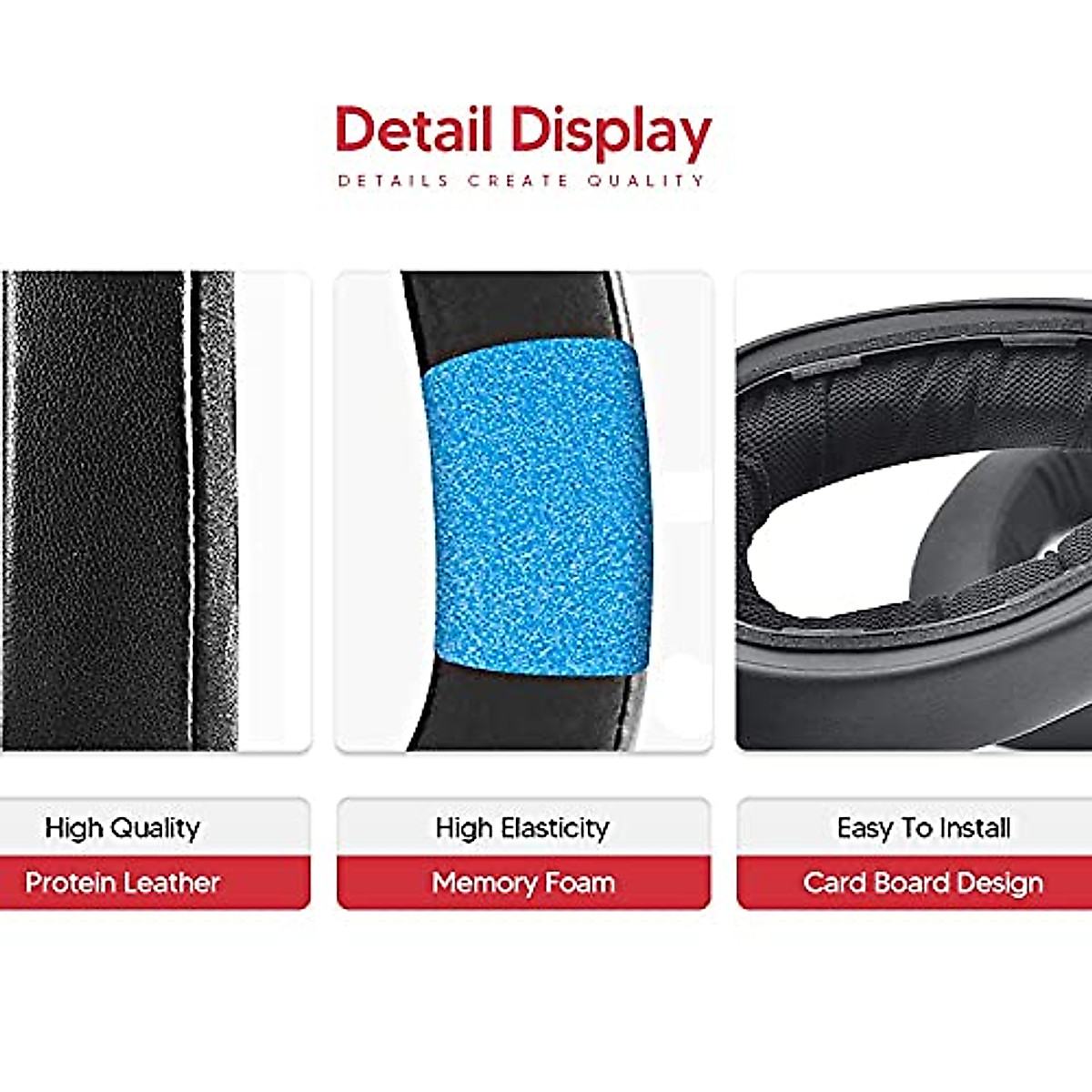 GSP 600 Ear Pads, Replacement Protein Leather Memory Foam Headphone Earpads Ear Cushion Pad for Sennheiser GSP 670 GSP 500 GSP 600 Gaming Headset