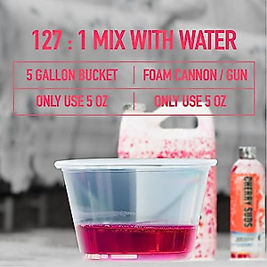 Nanoskin CHERRY SUDS Foaming Car Wash Shampoo 1 Gallon - Works with Foam Cannon, Foam Gun, Bucket Washes, Car Soap for Pressure Washer | Safe for Cars Trucks, Motorcycles, RVs & More | Cherry Scented