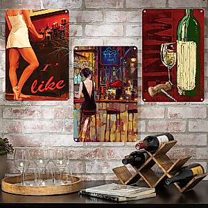 Aperiy That's What I Do I Read Books I Drink Wine and I Know Things Metal Sign for Cafe Bar Pub Home Coffee Beer Garage Kitchen Bathroom Door Garden Funny Wall Decor Art 8x12