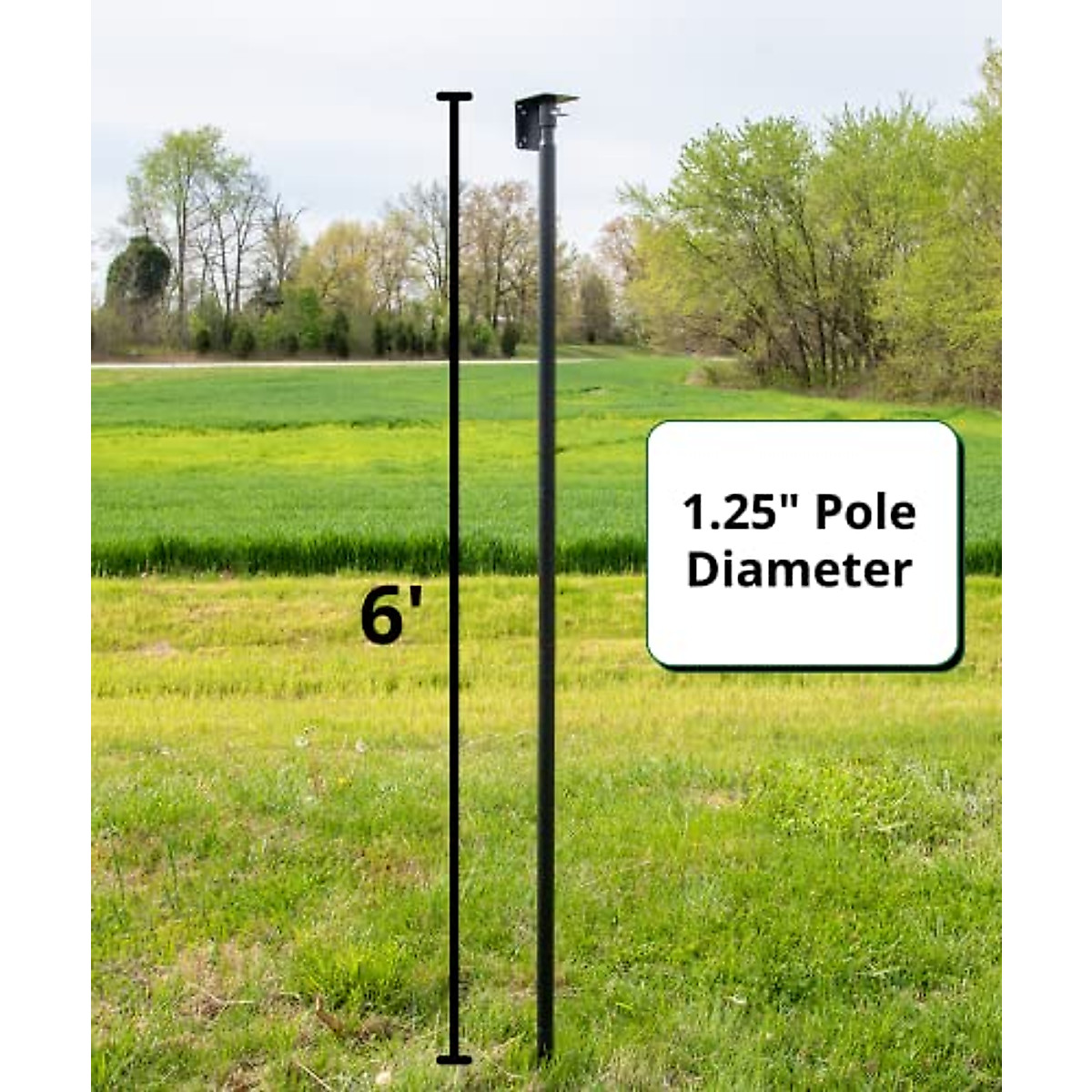 Universal Mounting Pole Kit - Great for Post-Mounted Bird Houses and Bird Feeders, Heavy Duty Pole with Threaded Connections with 12" Pole Extender