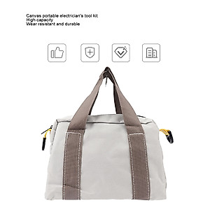 Heavy Duty Wide Mouth Tool Bag with Large Capacity Wear Resistant for Electricians, Plumbers, Mechanics, Plumbers, Handymen (16 Inch)