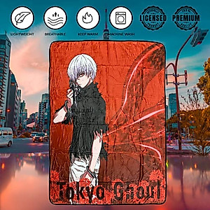 Tokyo Ghoul Ken Kaneki Rinkaku Kagune Fleece Throw Soft Lightweight Blanket 45x60 Inches