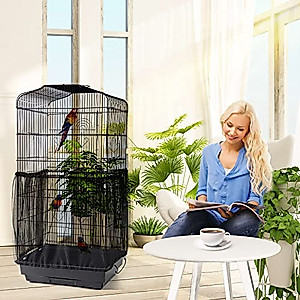 KFPPLXQ Bird Cage Netting Seed Catcher - Adjustable Bird Cage Skirt Seed Catcher, Large Soft Breathable Mesh Bird Seed Catcher for Indoor Round Square Cage