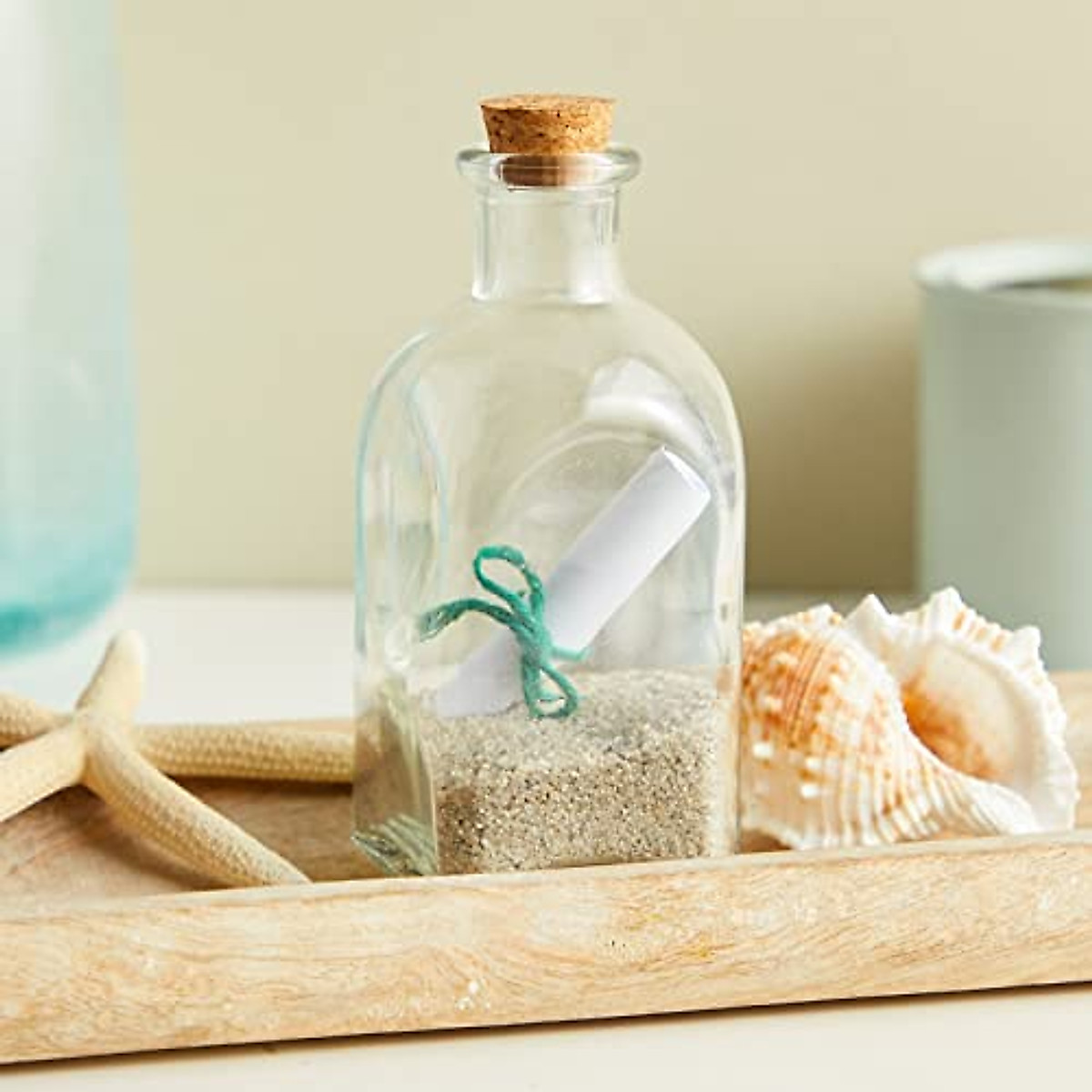 Juvale 12 Pack Clear Glass Bottles with Cork Lids, Tiny 6 oz Vintage Style Potion Vases for Flowers, DIY Crafts, Party Favors, Home Decor