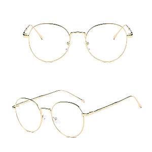 Blue Light Blocking Glasses Women Vintage Metal Round Rim Frame Retro Eyeglasses Women Men
