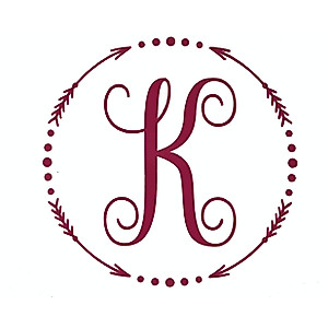 Custom Initial Monogram Vinyl Decal Bumper Sticker, for Tumblers, Laptops, Car Windows - Single Letter Circle with Arrow & Dot Design