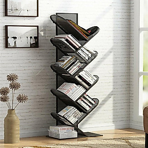 JTSQ 8 Tiered Metal Tree Bookshelf Bookcase Wall Corner Floating Shelf for Books DVD JTSQ Floating Shelves Wall Shelves Floating Shelf Hanging Shelf Floating Shelves for Wall