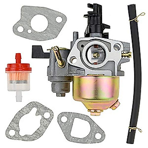 Carb Carburetor with Gaskets Fuel Line Filter for Predator 196cc 212cc 6.5hp Coleman Powersports CT200U Trail 200 CT200U-EX BT200X Baja Warrior MB200 Mini bike KT196 Twister 80T Go Kart Cart Parts