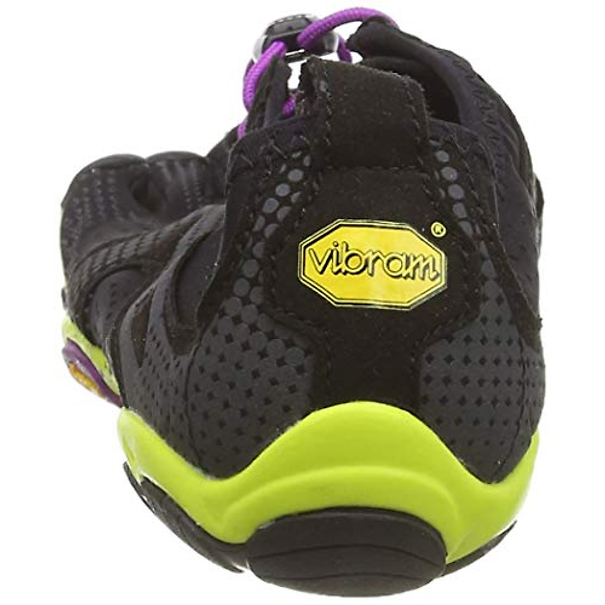 Vibram Women's FiveFingers, V-Run Running Shoe, Black/Yellow/Purple, 7-7.5 M US