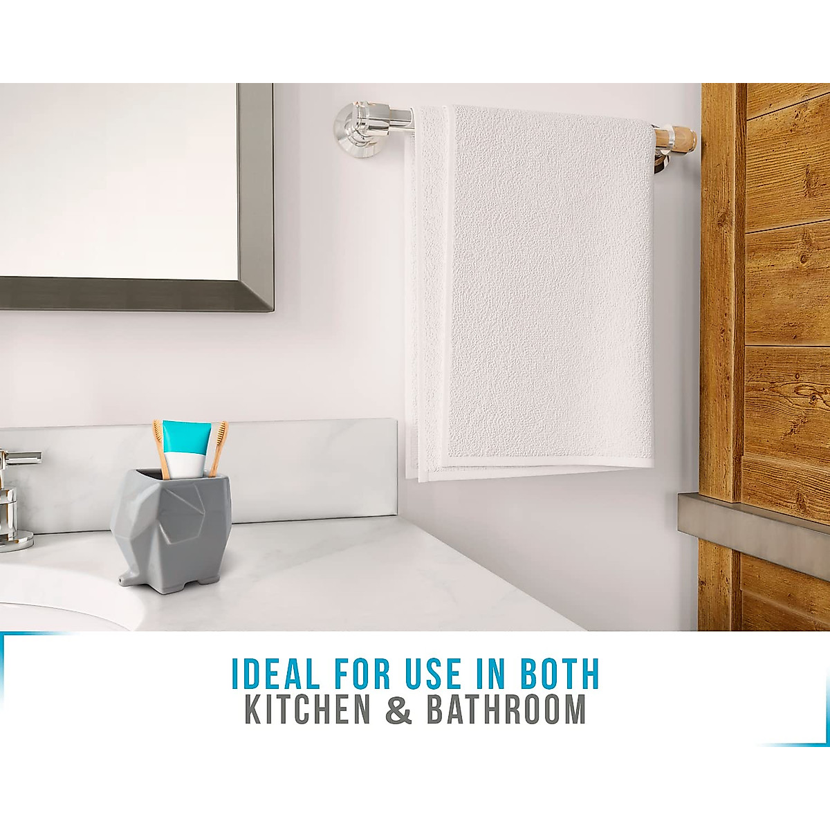 Novelty "Elephant" Cutlery Holder & Drainer for your Kitchen Sink - Multifunctional & Decorative Silverware Organizer, Utensil Caddy or Toothbrush Holder Made of Premium Ceramic - Grey