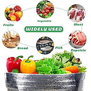 NDSWKR 10 Pack Reusable Insulated Shipping Bags, 13.4 x 13.4 x 8.35 Inch Foil Thermal Box Liners for Frozen and Hot Food, Large Insulated Grocery Bags for Lunch Box Insulation Lining Camping Picnic