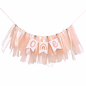 Bohemian 1st Birthday Banner - Bohemian Rainbow High Chair Banner, First Birthday High Chair Bunting Decoration, Silent and Neutral Modern Girl, Smash Cake Props, Photographer Photo Props.