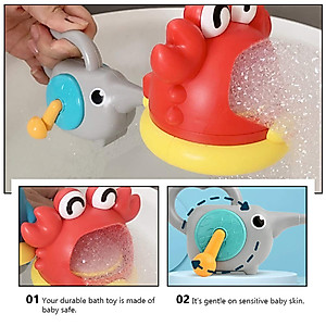 NUOBESTY 2pcs Bubble Bathtub Toys Crab Bubble Maker Shower Bath Time Toddler Bubble Blower Toy Infant Children Happy Tub Time