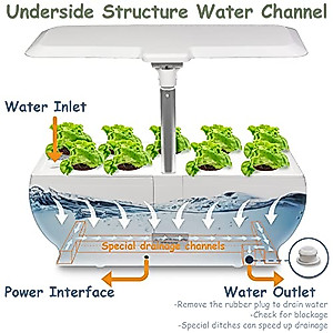 Hydroponics Growing System, 9 Pods Indoor Garden with Cyclically Timed 100 LED Grow Light and Water Pump, Garden Planter Kit for Herbs, Vegetables, Plants Flowers and Fruit (White)