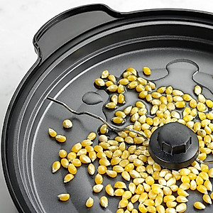 Nostalgia 6-Quart Stirring Popcorn Popper - Quick-Heat Technology - Makes 24 Cups of Popcorn - Includes Kernel Measuring Cup - Perfect for Birthday Parties, Movie Nights, and More - Stainless Original