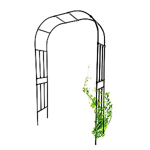 Metal Garden Arch Trellis Frame Roses Vines Plants Climbing Archway Rose Arch for Outdoor Garden Wedding W120cm-320cm (High : 2.4m, Size : 3m/9.8ft)