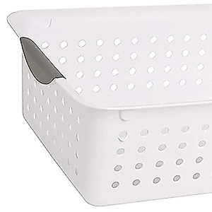 Sterilite Medium Ultra Basket Plastic Storage Bin Organizer - White (Pack of 12)