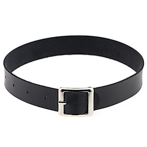 ZHQI Leather Choker Punk PU Necklace Goth Choker Soft Collar Chain for Women Girls Love Heart Gothic Vintage Retro Jewelry (Black 138, Zinc Alloy)