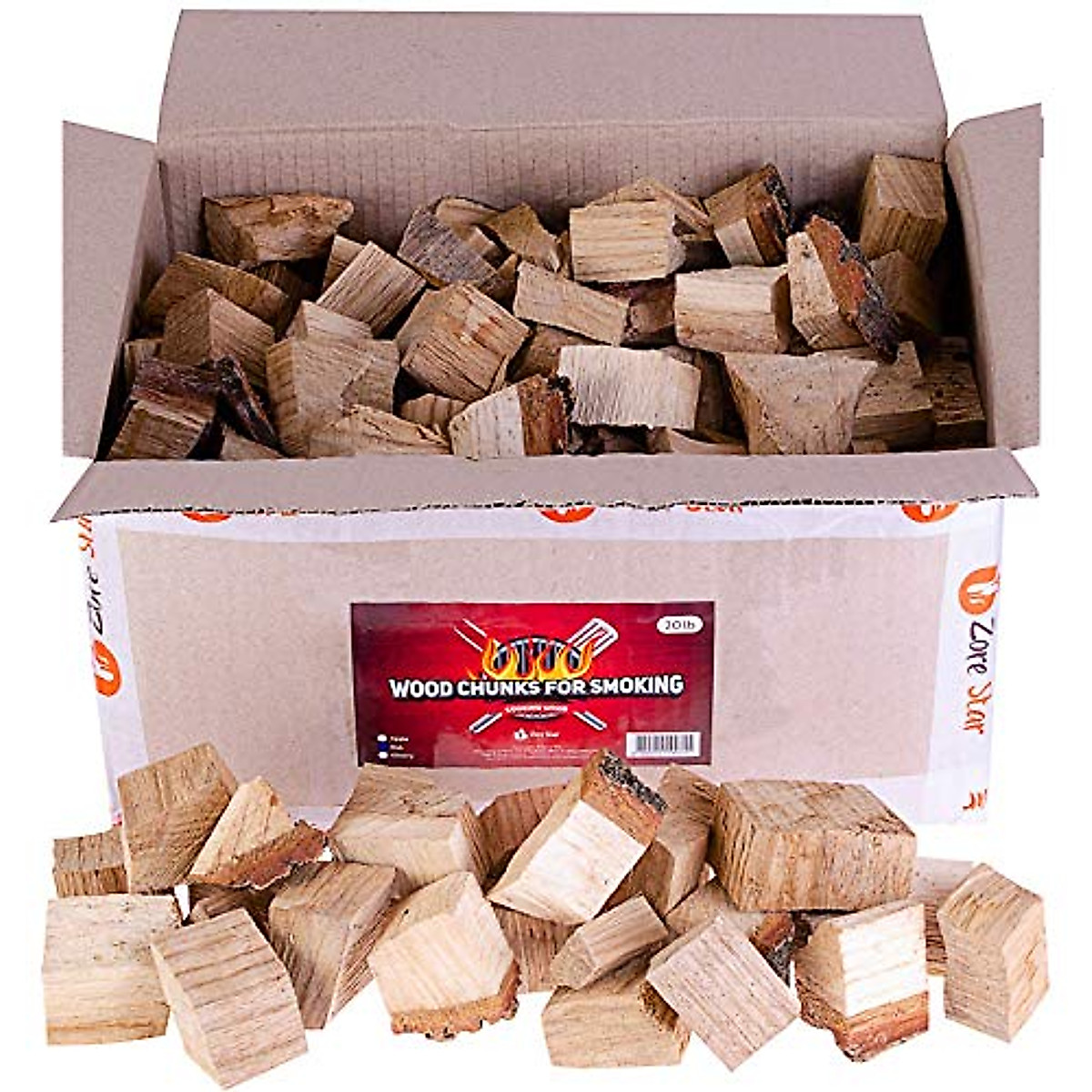 Zorestar Oak Smoker Wood Chunks and Apple Cherry (Fruit Mix) - 13-15lb
