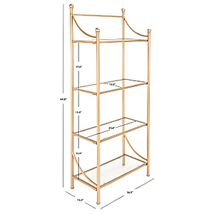 Safavieh Home Collection Diana Liquid Gold and Tempered Glass 4 Tier Etagere