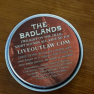 Smoky Cedar & Campfire Solid Cologne Balm - The Badlands Scent, by Outlaw - 1 oz wax Men's or Women's Scent