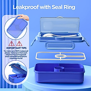 DaCool Insulated Food Jar Food ThermosVacuum Insulated Stainless Steel 16 oz + Bento Box Kids Lunch Box 7.5 Cups with 4-Compartment Leakproof BPA Free