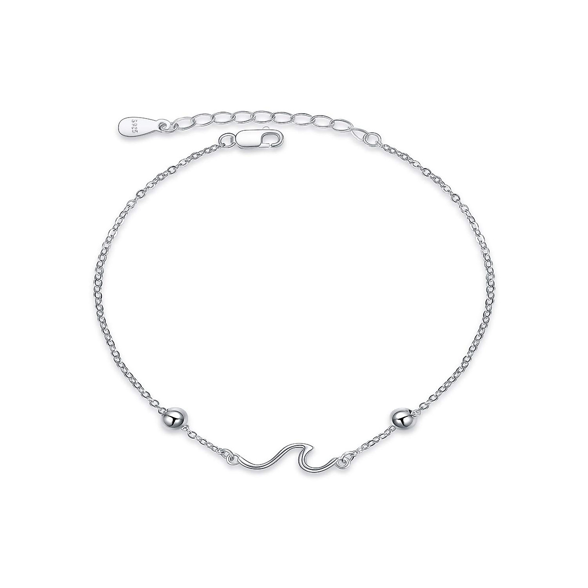 YFN Wave Bracelet 925 Sterling Silver Ocean Wave Bracelets Ocean Beach Bracelet for Women Jewelry Gifts