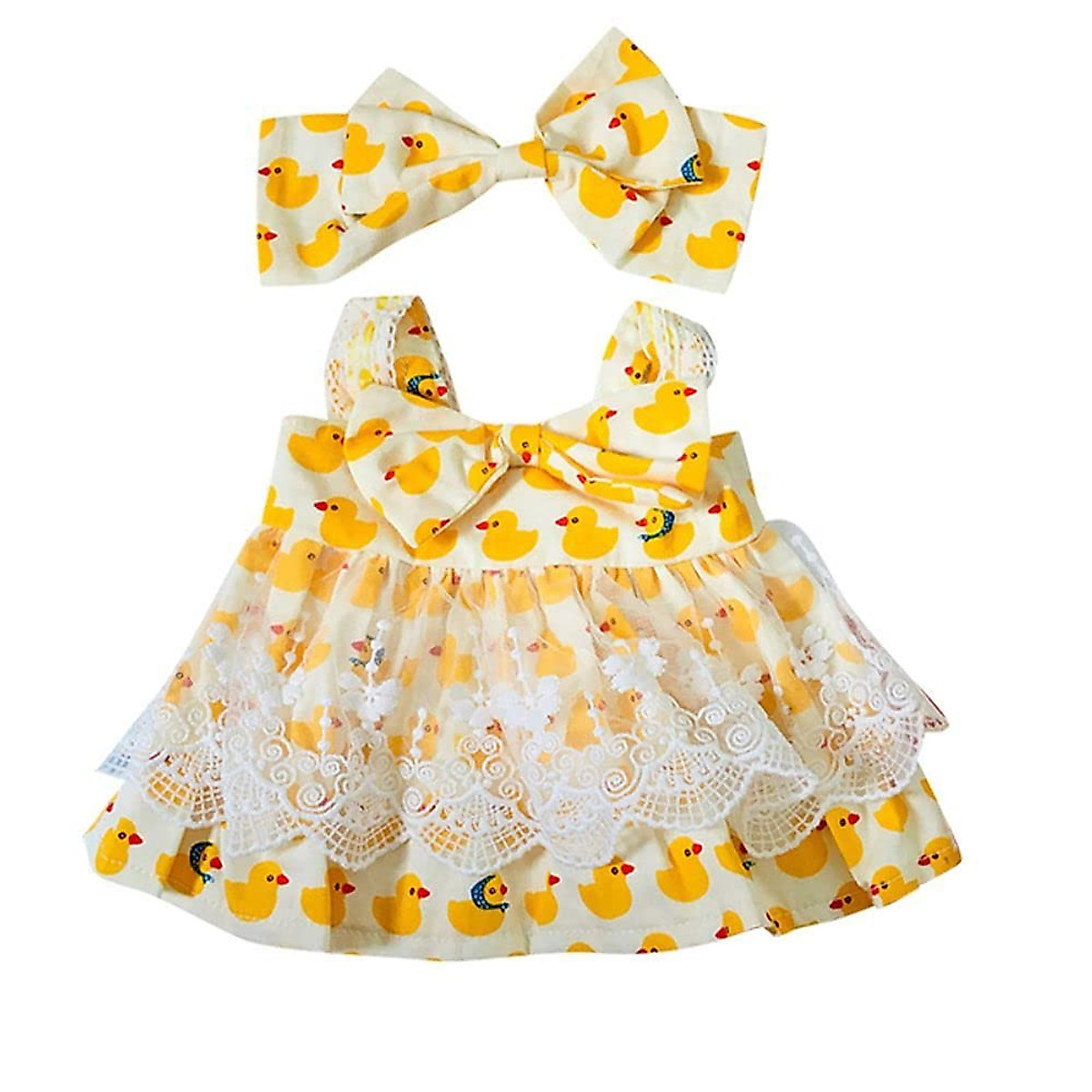 SPDD Clothes for Lalafanfan Duck,Cartoon Stuffed Duck Clothing Kawaii Doll Duck Clothes Plush Animal Dolls Detachable Clothes Birthday Gifts(Yellow)