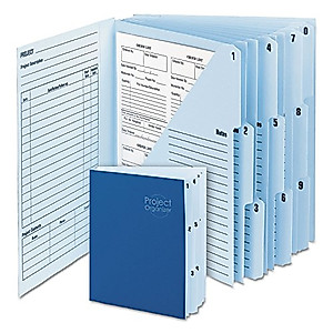 Smead Project Organizer, 10 Pockets, Closed Sides, Preprinted Templates, Reinforced Tabs, Letter Size, Navy/Lake Blue (89200)