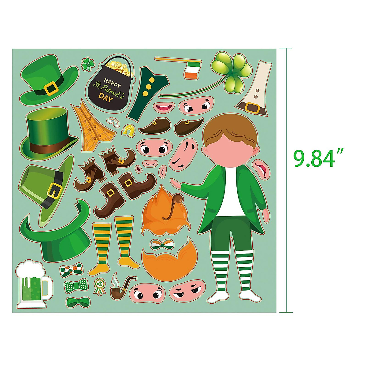 St. Patrick’s Day Stickers Crafts for Kids Irish Lucky Party Games Favors Supplies 24Ct
