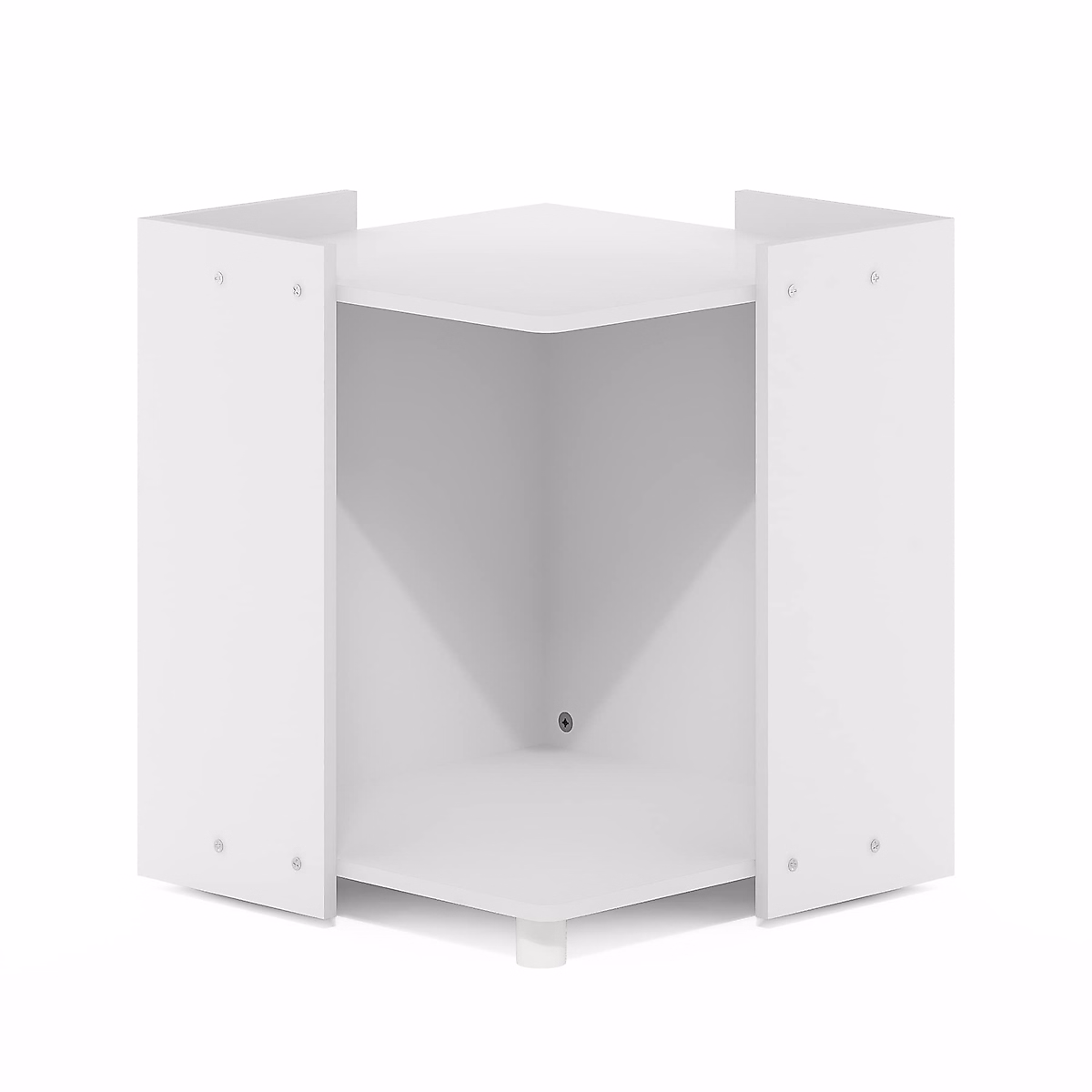 Furinno Peli Multipurpose End Table with Storage, Solid White, Cube